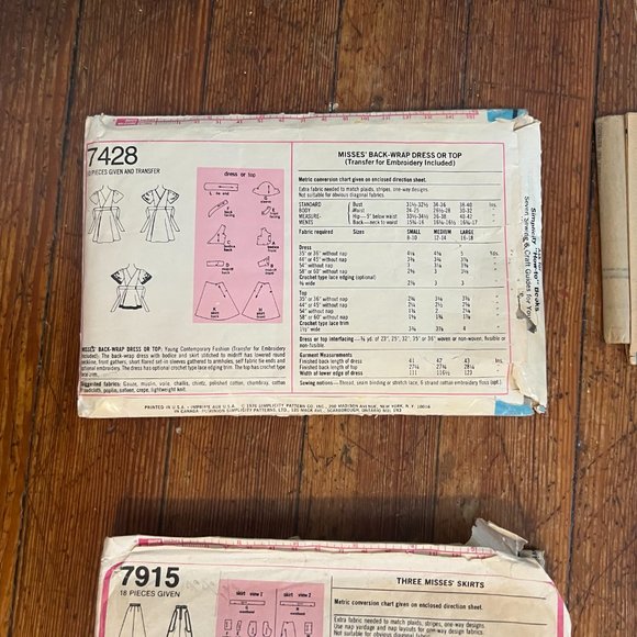 Simplicity | Office | Vintage 7s Sewing Pattern Lot 3436 Bust | Poshmark